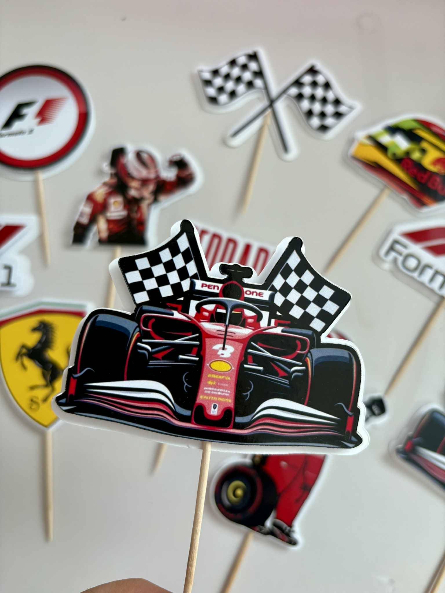 Personalized Formula 1 Cupcake Toppers | Racing Car Party Decorations ...