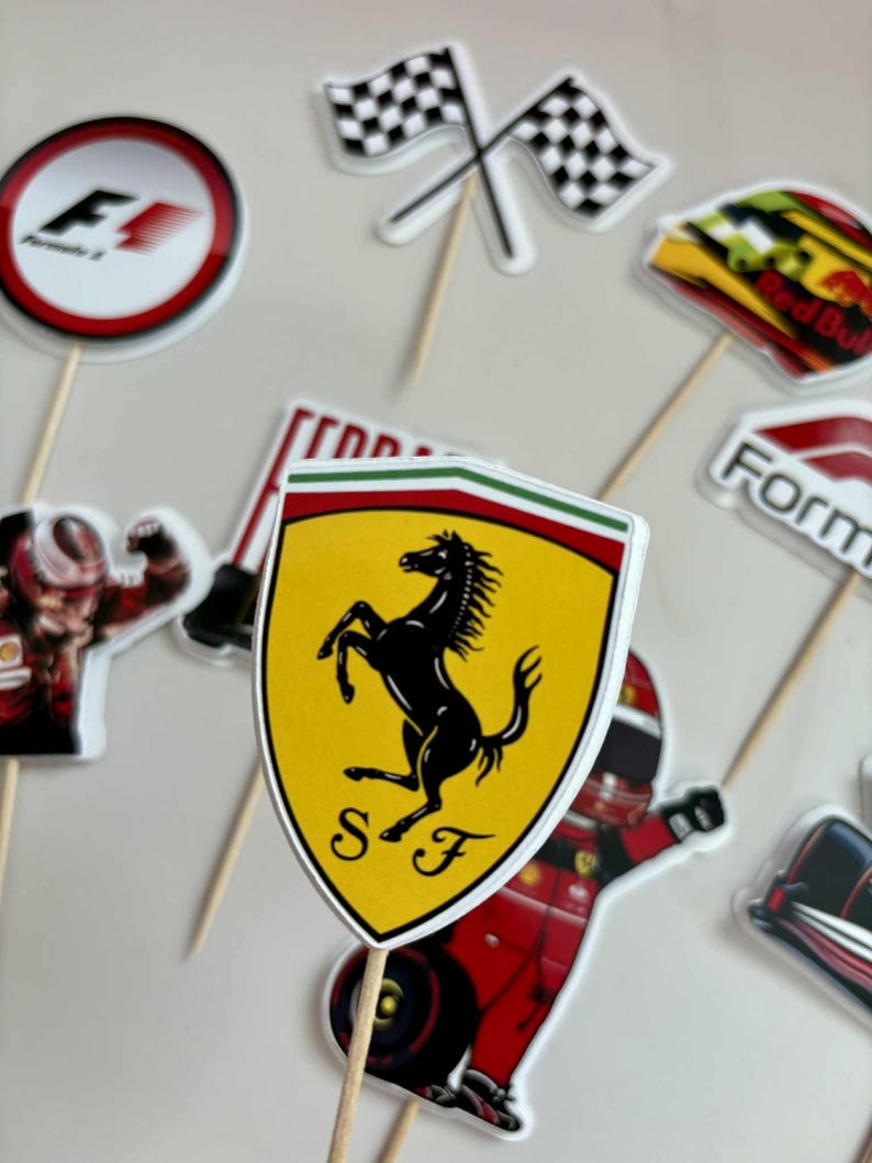 Personalized Formula 1 Cupcake Toppers | Racing Car Party Decorations ...