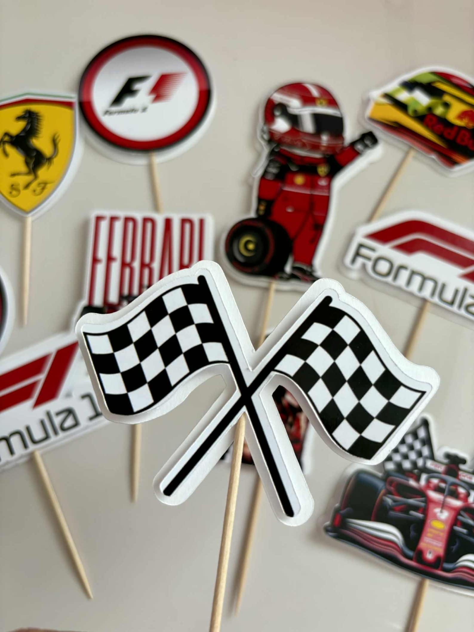 Personalized Formula 1 Cupcake Toppers | Racing Car Party Decorations ...