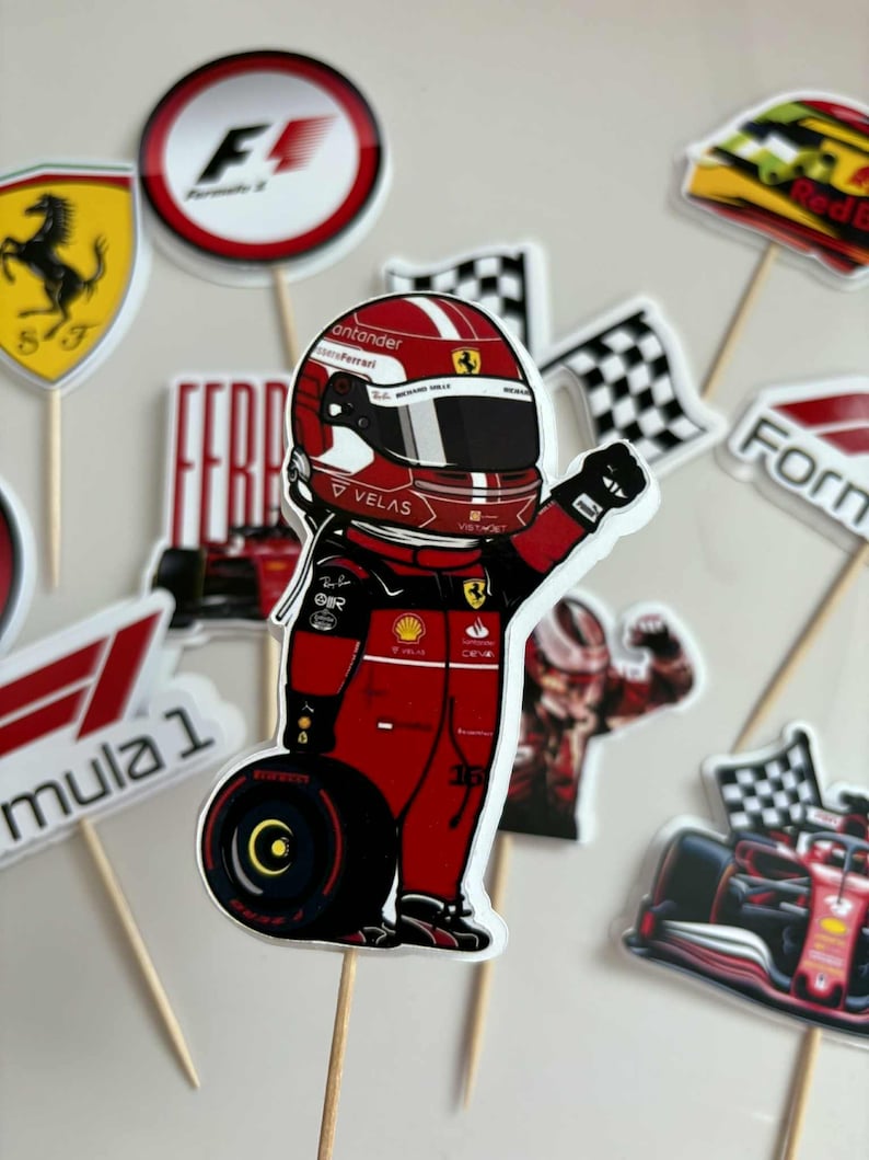 Personalized Formula 1 Cupcake Toppers | Racing Car Party Decorations ...