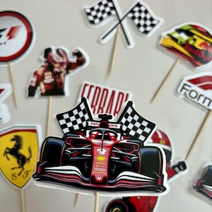 Personalized Formula 1 Cupcake Toppers | Racing Car Party Decorations ...