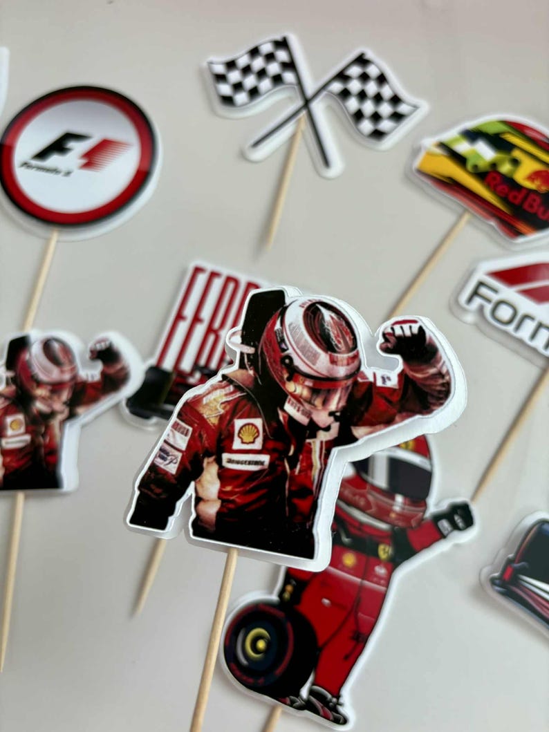Personalized Formula 1 Cupcake Toppers | Racing Car Party Decorations ...