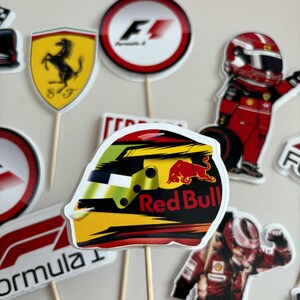 Personalized Formula 1 Cupcake Toppers | Racing Car Party Decorations ...