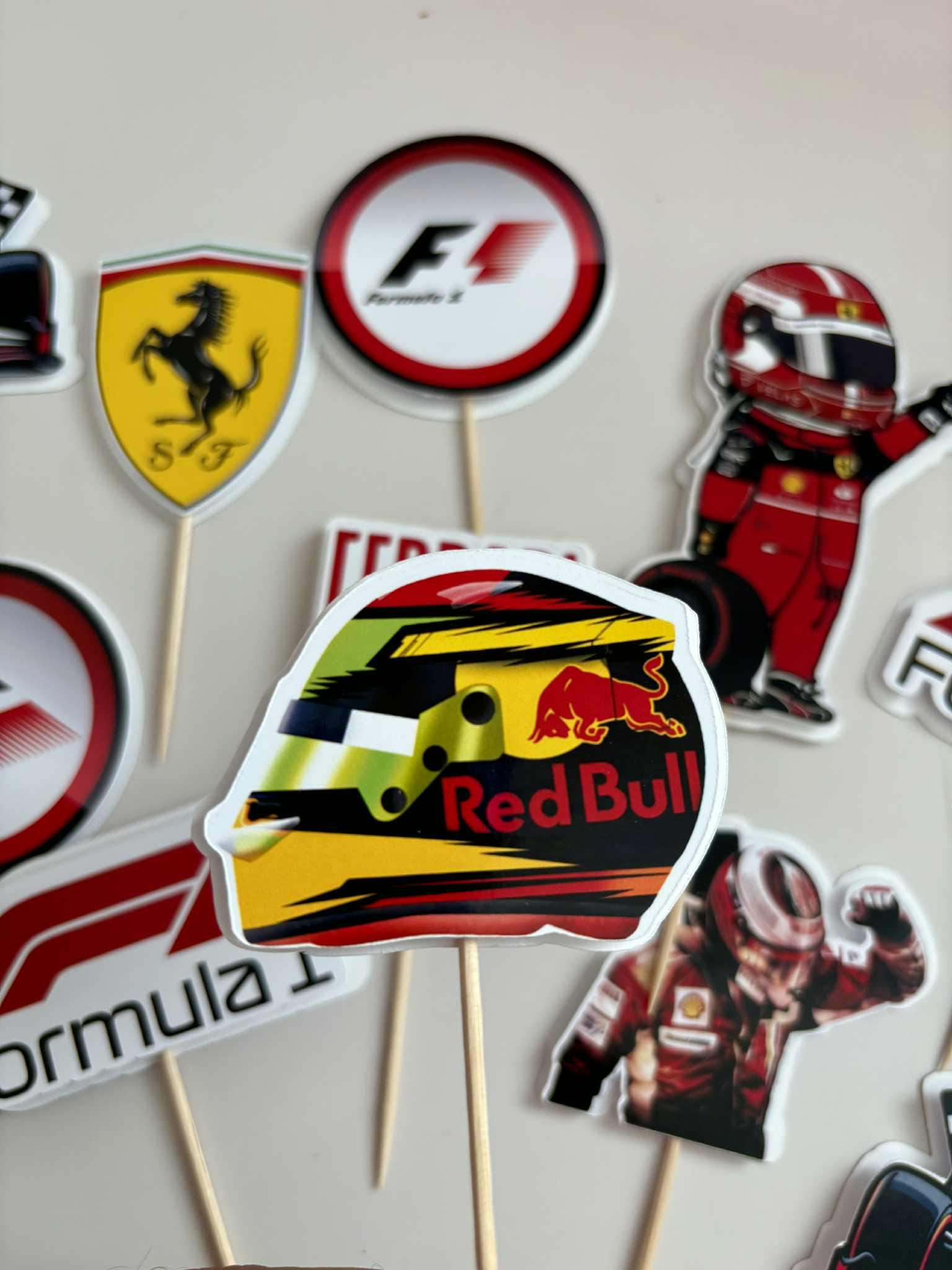 Personalized Formula 1 Cupcake Toppers | Racing Car Party Decorations ...