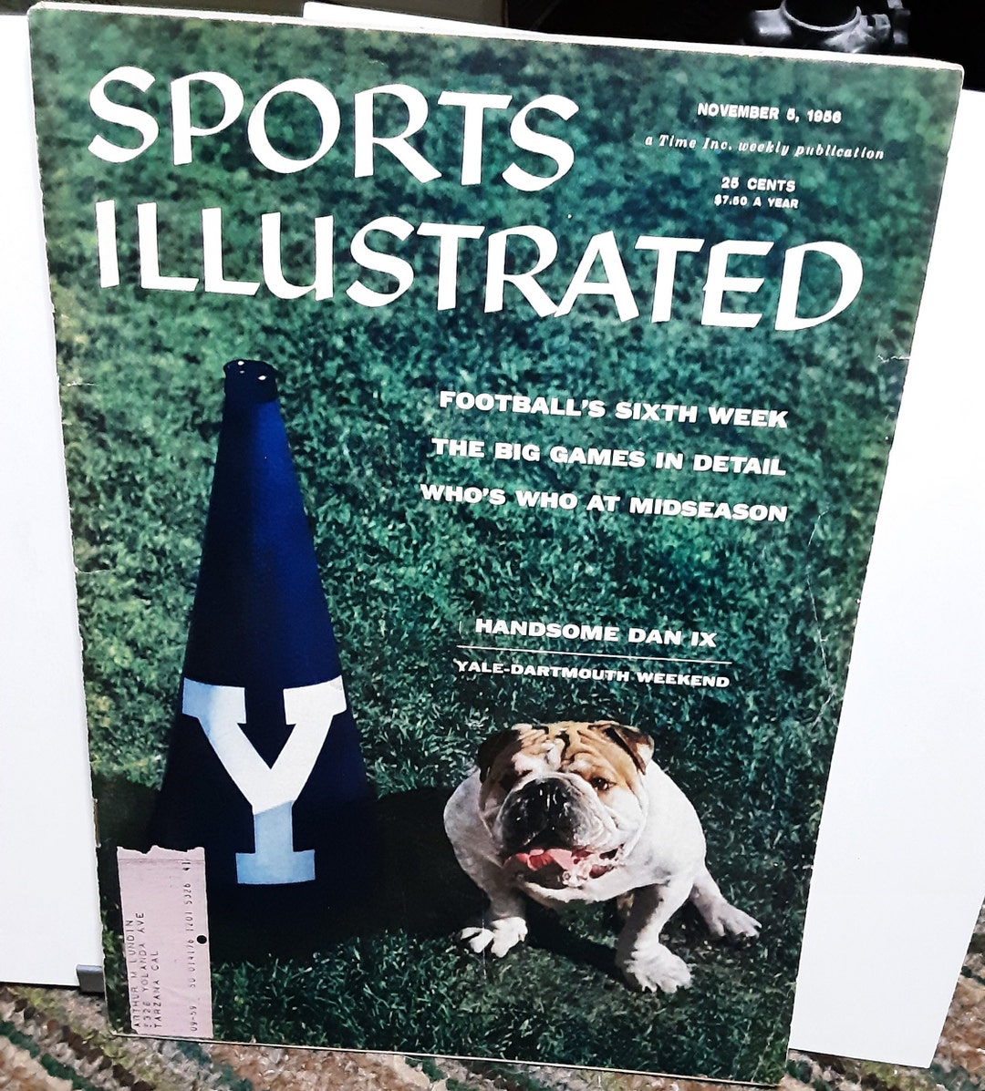 Sports Illustrated November 5 1956 Yale Dartmouth Football Bulldog ...