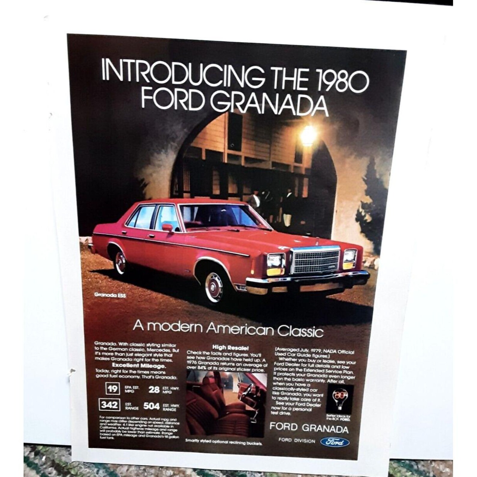 1979 1980 Ford Granada Car Red Color Original Print Ad Vintage 70s - Etsy