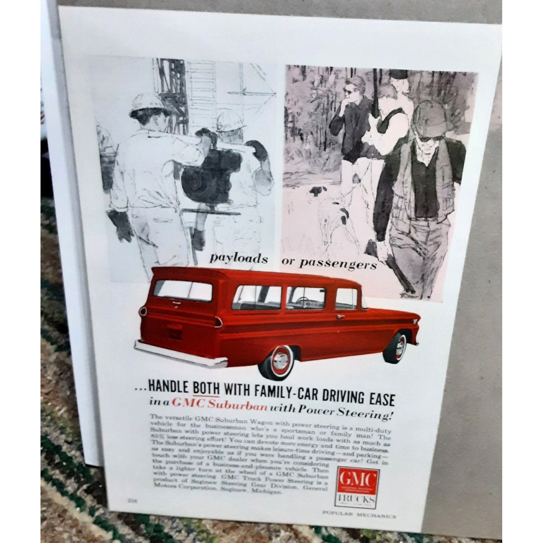1963 GMC Suburban Wagon GM Print Ad Vintage 60s - Etsy