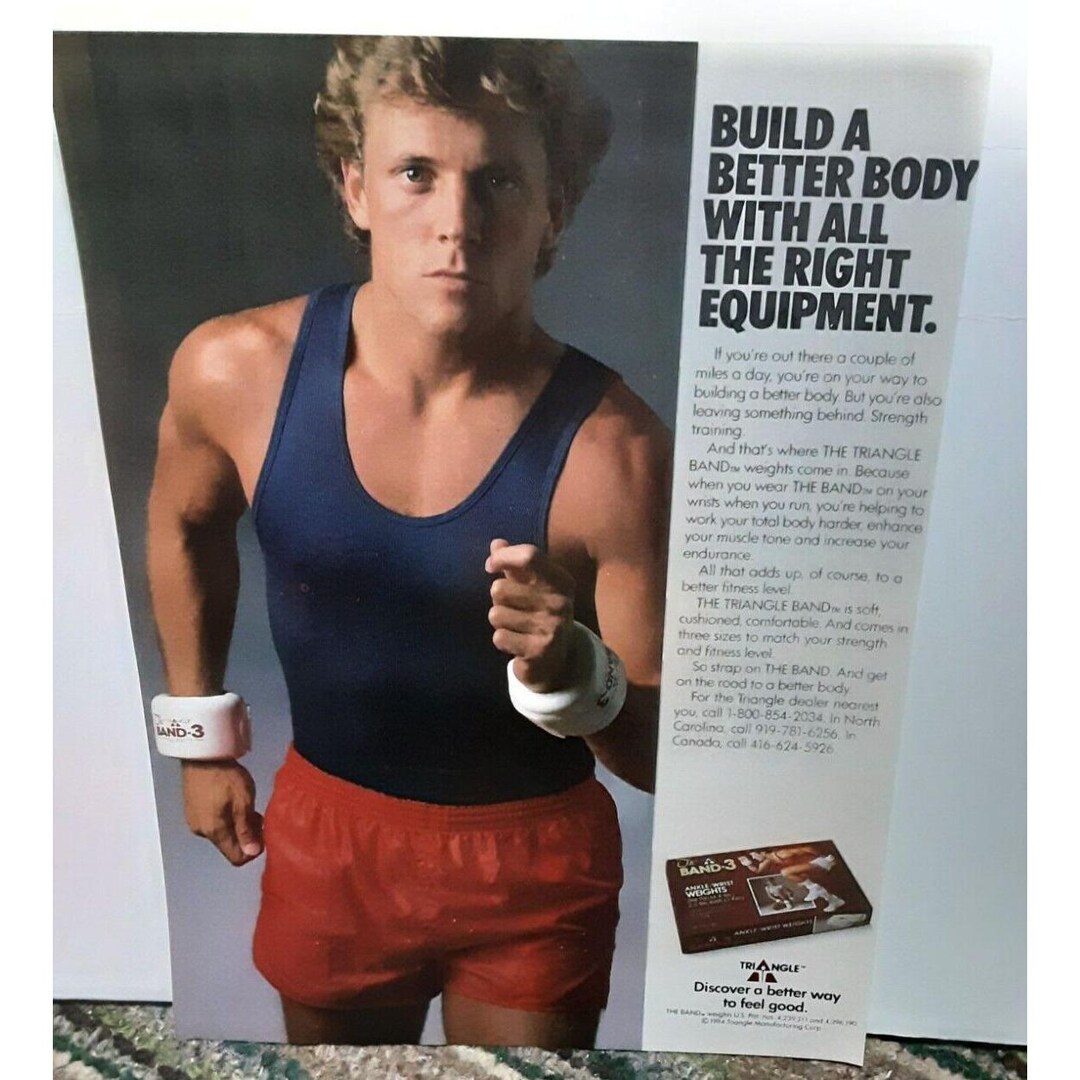 1985 Triangle Band Build A Better Body Fitness Workout Man Original ...