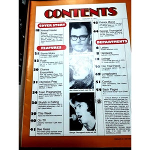 Circus Weekly Magazine February 1979 Rush Animal House Stevie Nicks ...