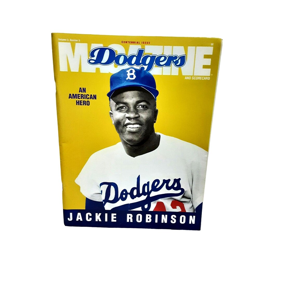 1990 Dodgers Padres Scorebook Magazine Jackie Robinson Centennial Issue ...