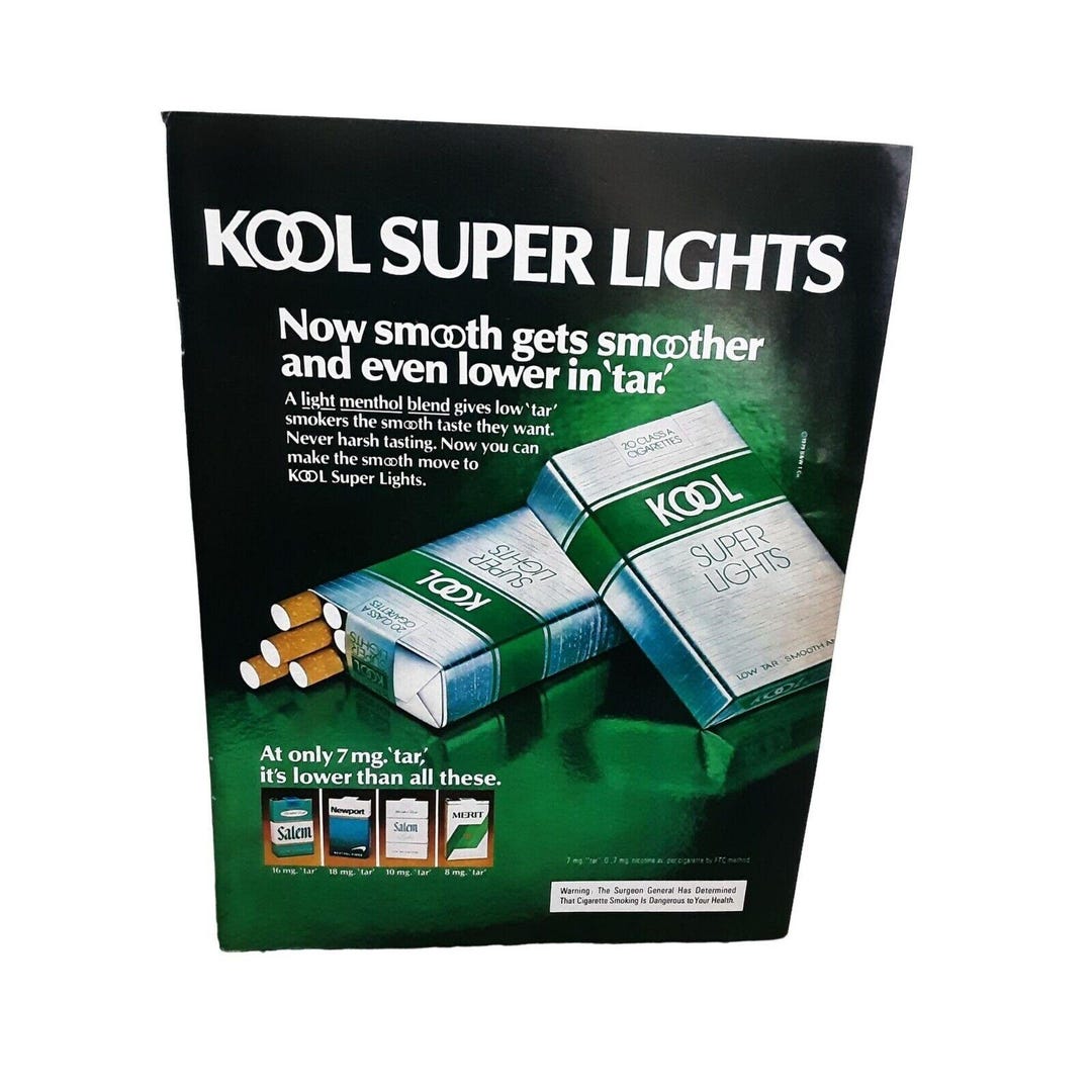 Kool Super Lights Cigarettes Vintage 1980 Magazine Print Ad - Etsy
