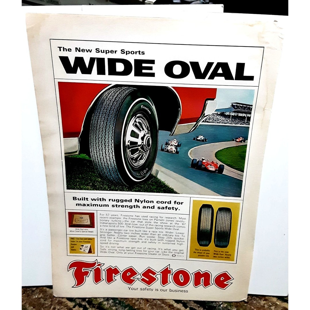 Vintage 1967 Firestone Tires Wide Oval Ad Original Epherma - Etsy