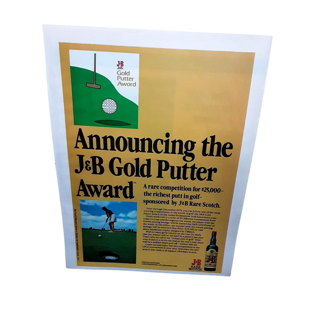 1979 J&B Rare Scotch Golden Putter Award Golf LPGA Original Print Ad ...