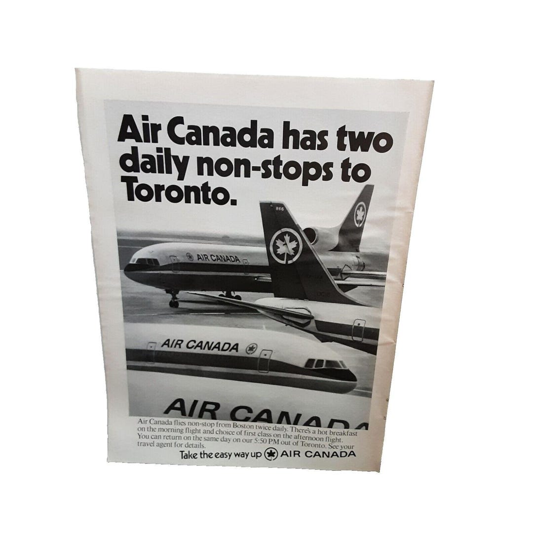 1977 Air Canada Airlines Vintage Print Ad DC-9 Jet Toronto Travel ...