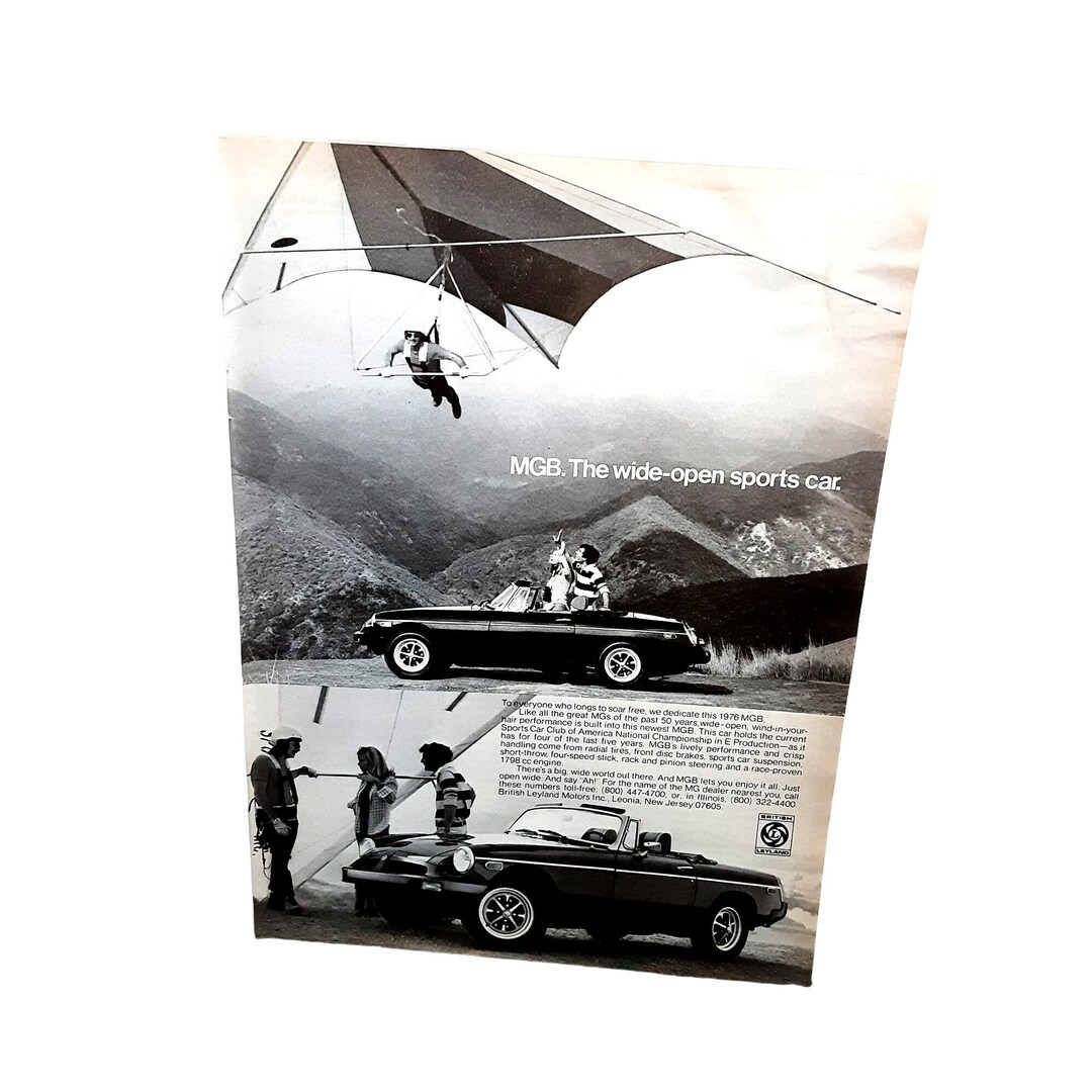 1976 MG MGB Sports Car Vintage Print Ad 70s Original - Etsy