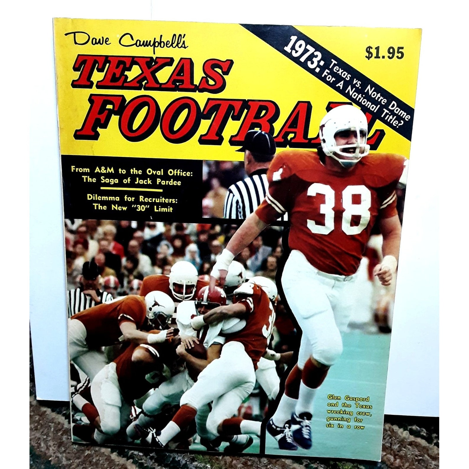 Dave Campbells 1973 Texas Football Magazine Glen Gaspard Vintage 70s - Etsy