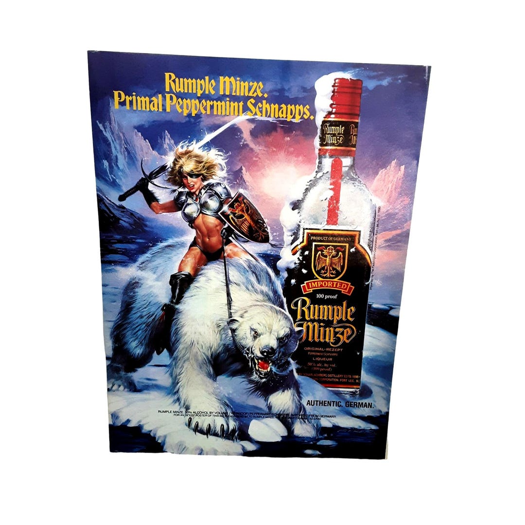 1990 Rumple Minze Primal Peppermint Schnapps Original Print Ad Vintage ...