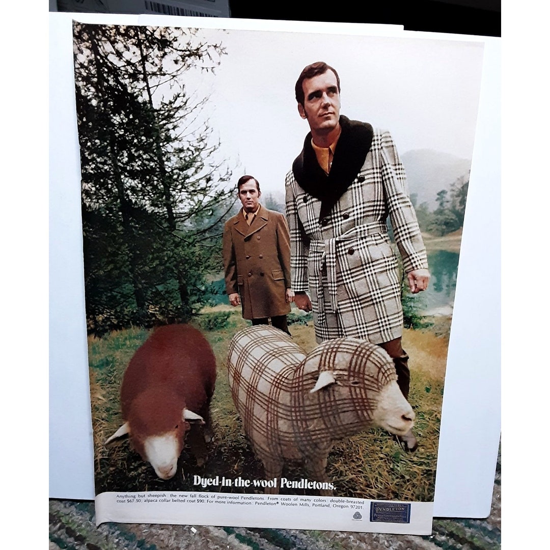 1970 Pendleton Mens Wool Coats Sheep Vintage Print Ad 70s - Etsy