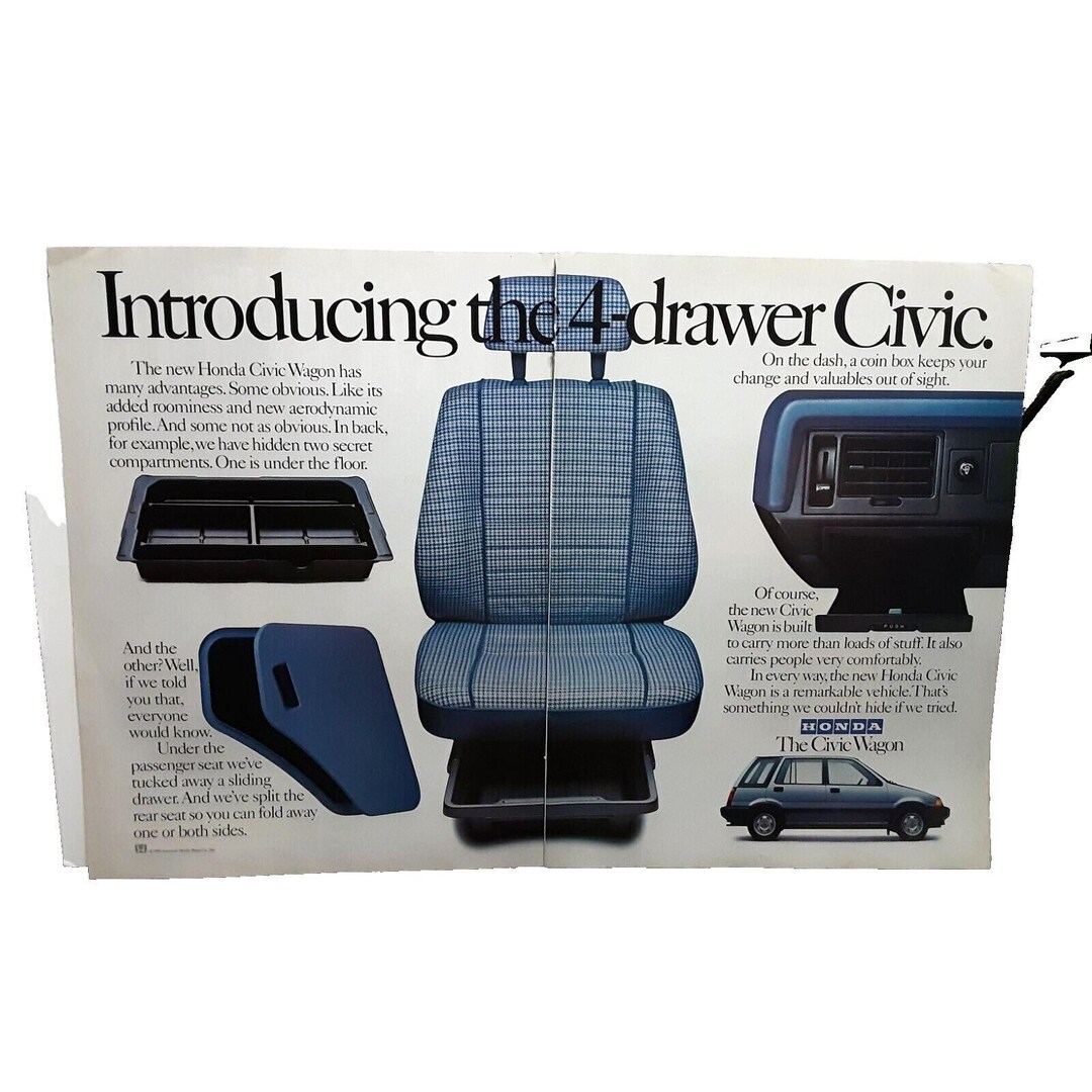 1984 Honda Civic Car Original Print Ad Vintage - Etsy