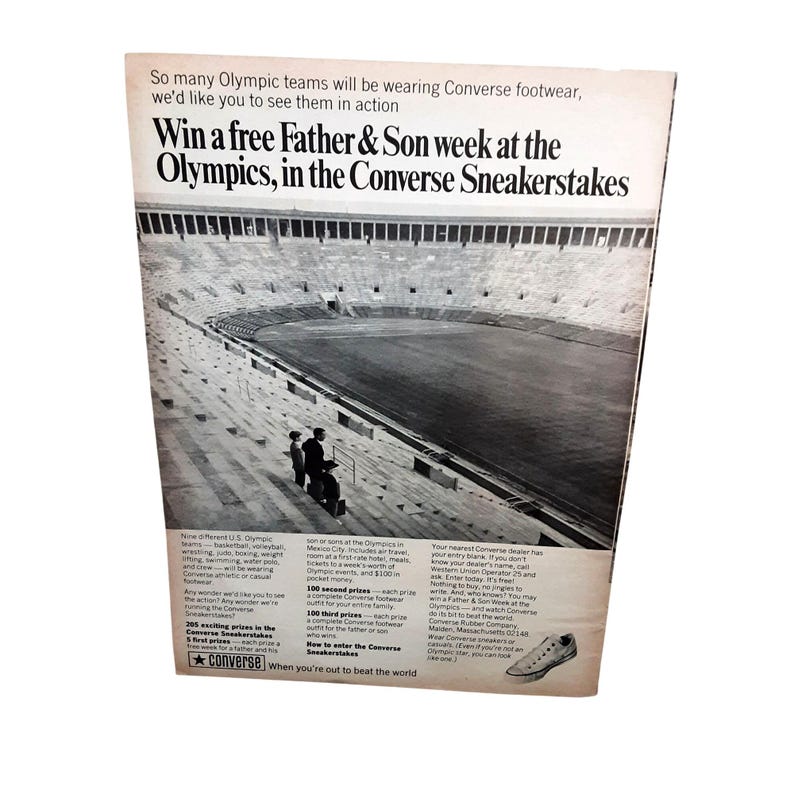 1968 Converse Olympics Sneakerstakes Ad Father & Son Trip Vintage - Etsy