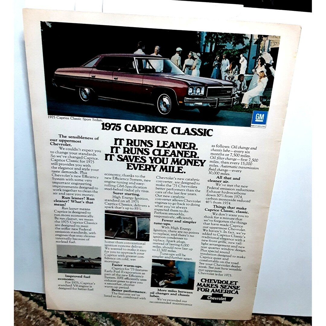 1974 1975 Chevy Caprice Classic Print Ad Vintage 70s - Etsy