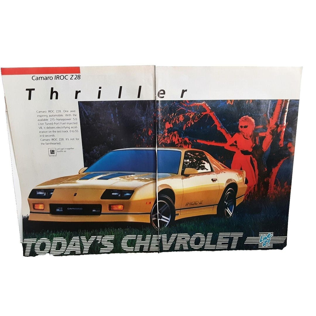 1985 Chevy Camaro Iroc Z28 Car Yellow Color Original Print Ad - Etsy