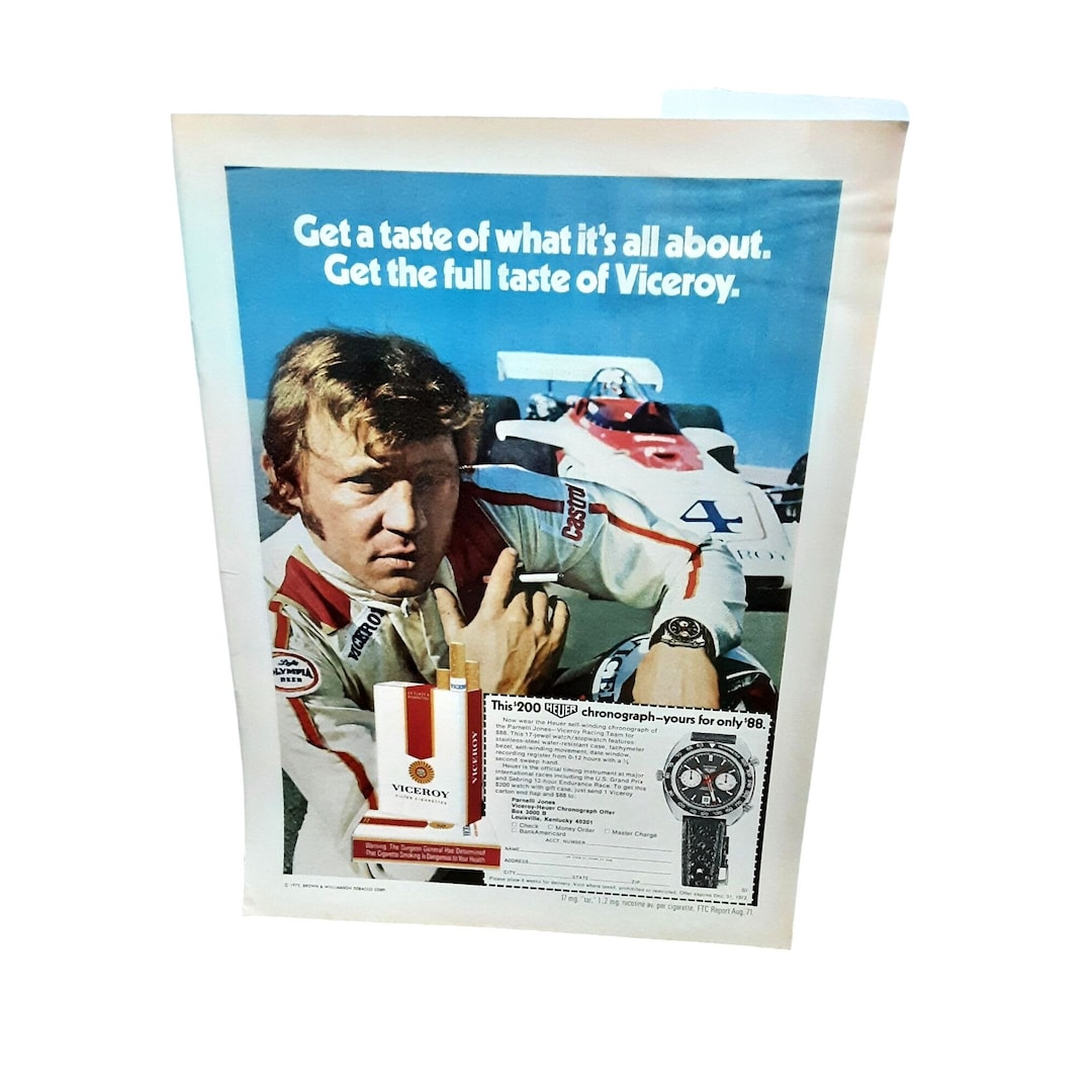 1972 Viceroy Cigarettes Indy Racing Car Original Print Ad - Etsy