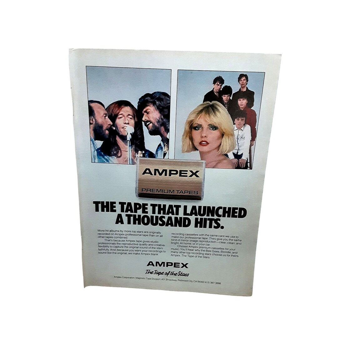 1981 Ampex Tape Blondie Debbie Harry Bee Gees Original Print Ad 80s - Etsy