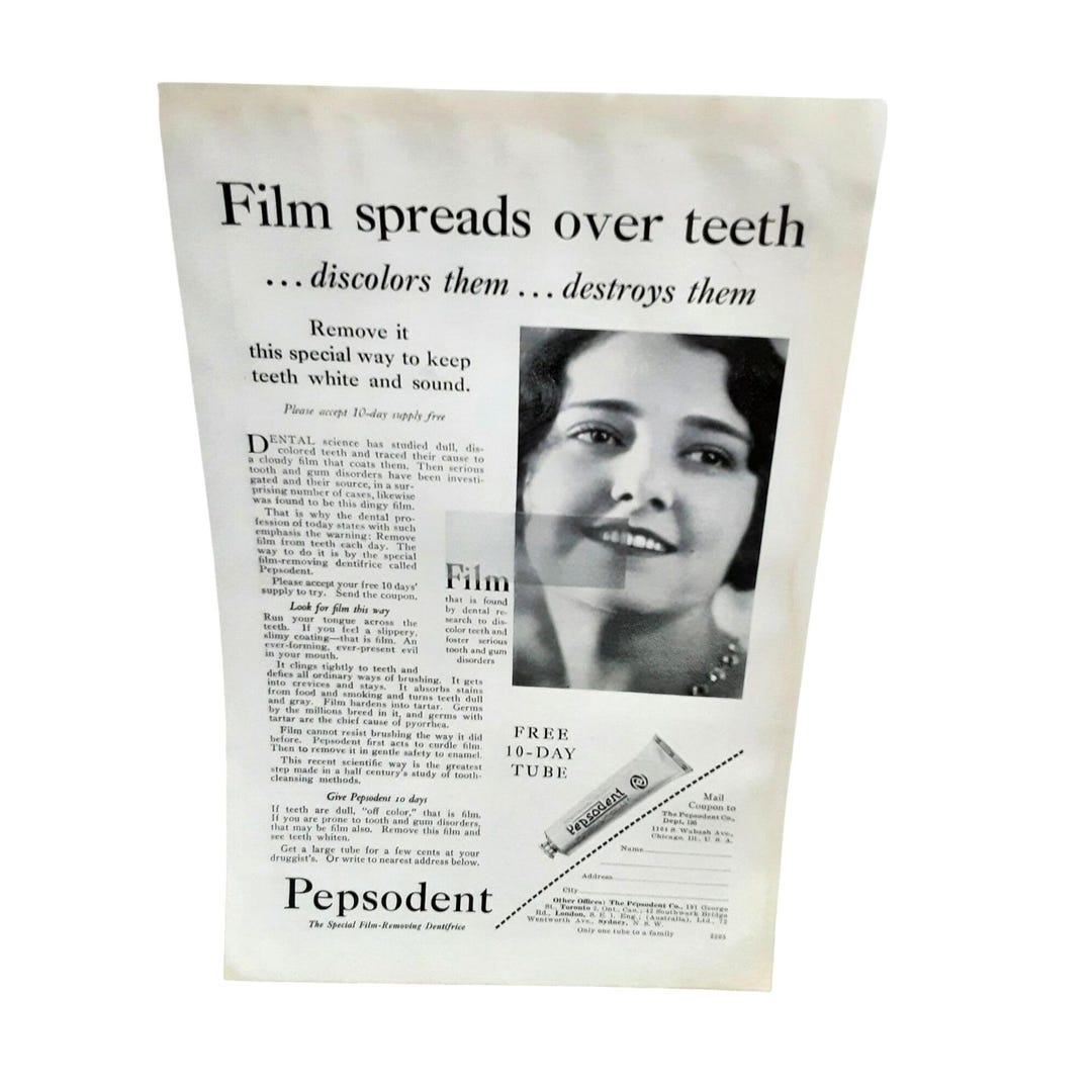 1929 Pepsodent Toothpaste Print Ad – Vintage Dental Hygiene Ad ...