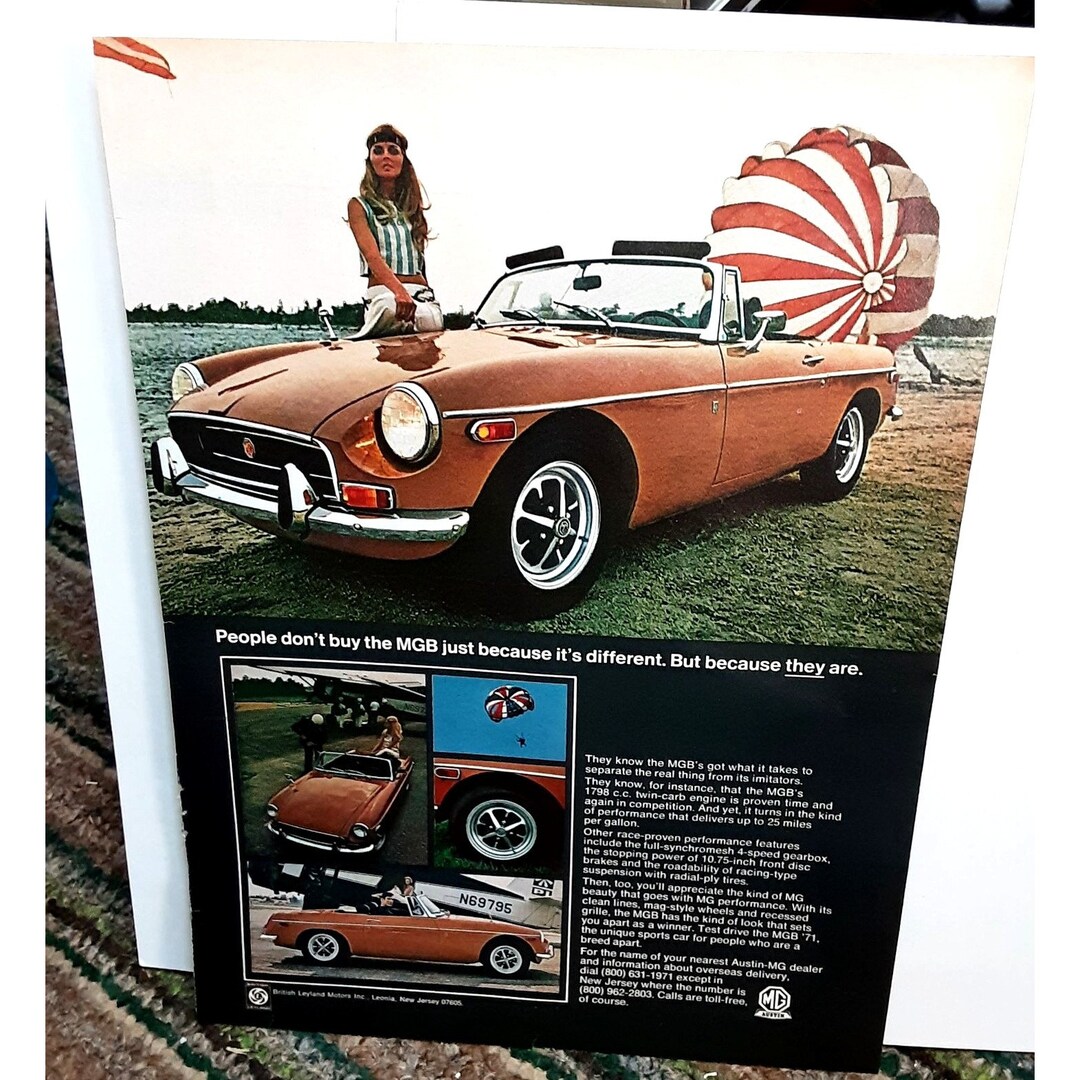 1971 MG MGB With Twin Carb Engine Full Color Original Print Ad - Etsy
