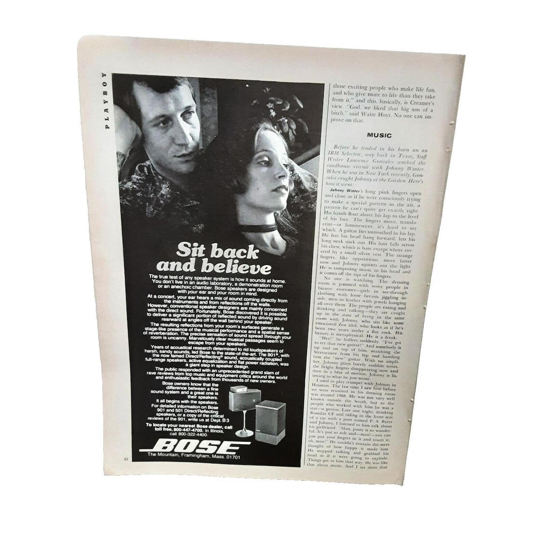 1974 Bose 901 501 Speakers Sit Back and Believe Print Ad Vintage 70s - Etsy