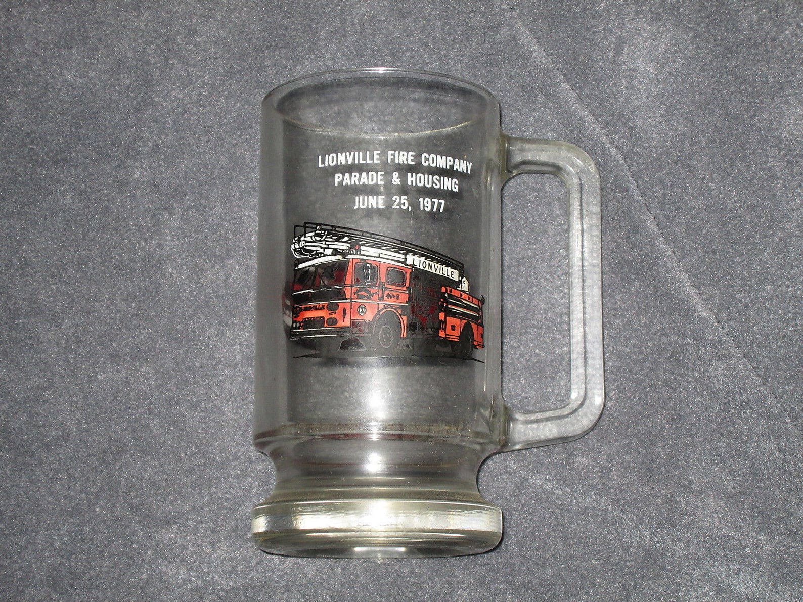 1977 Lionville Fire Company Mug Engine Tanker Glass Department Vintage ...