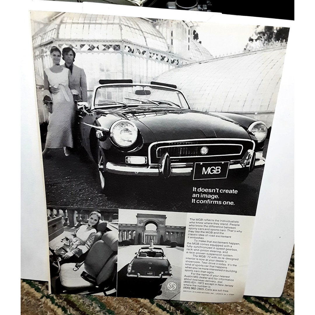 1972 Austin MG MGB Car Vintage Print Ad 70s - Etsy