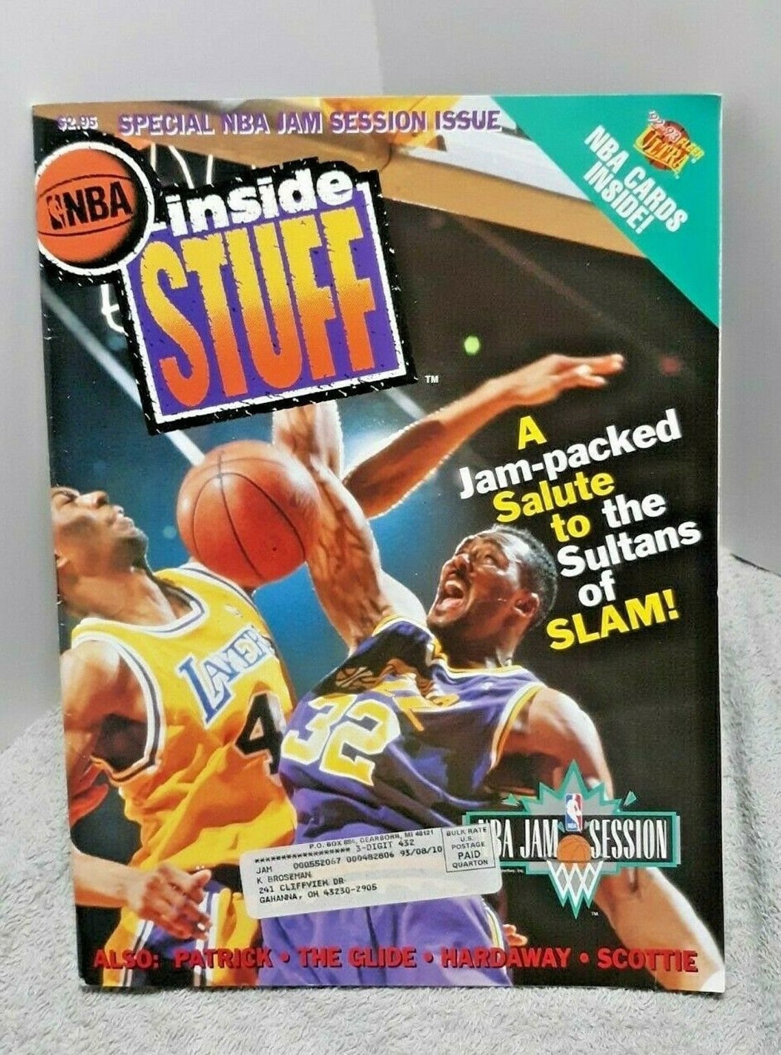 1992 NBA Inside Stuff Magazine Karl Malone on Cover With Fleer - Etsy