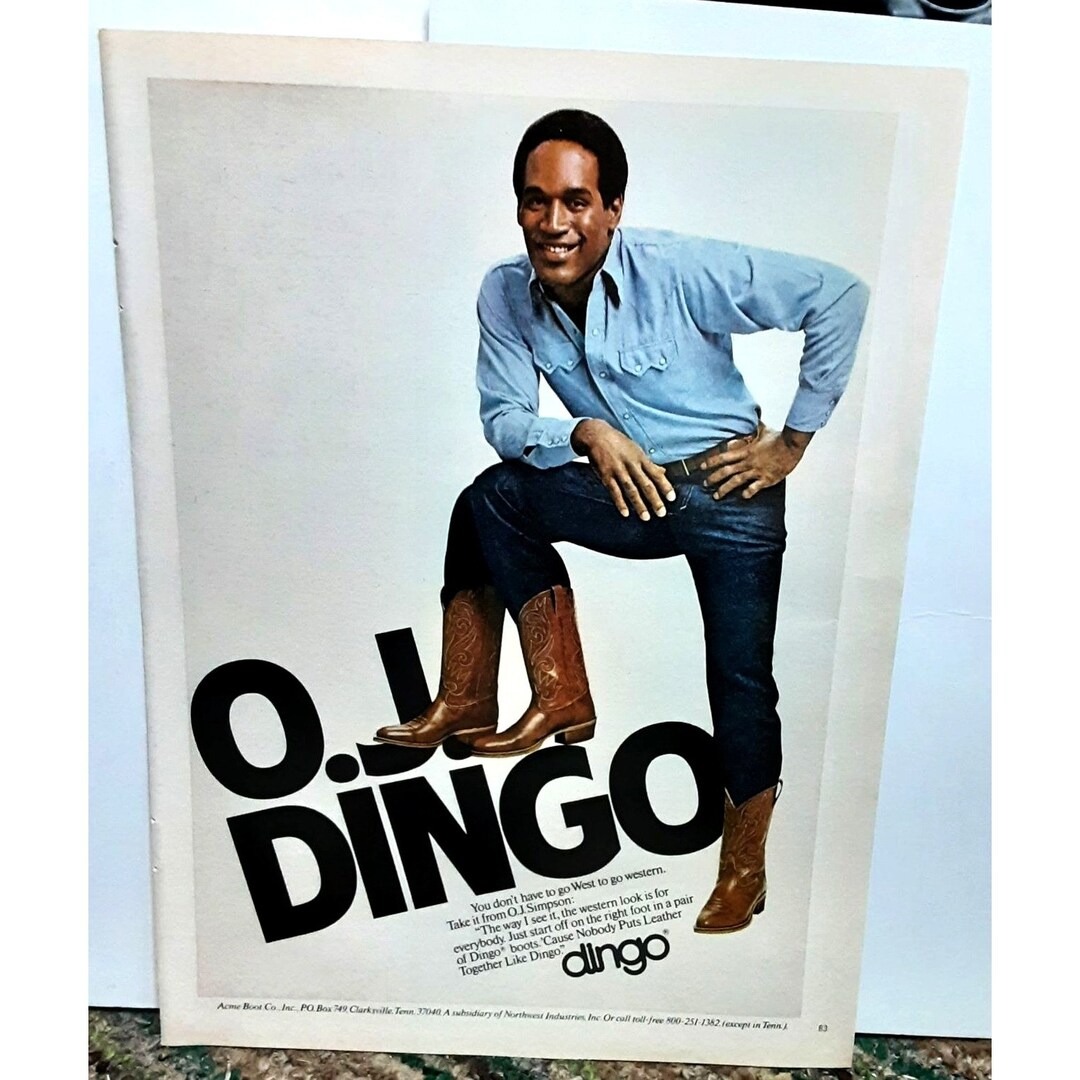 1981 Dingo Western Boots OJ Simpson Original Print Ad 80s - Etsy