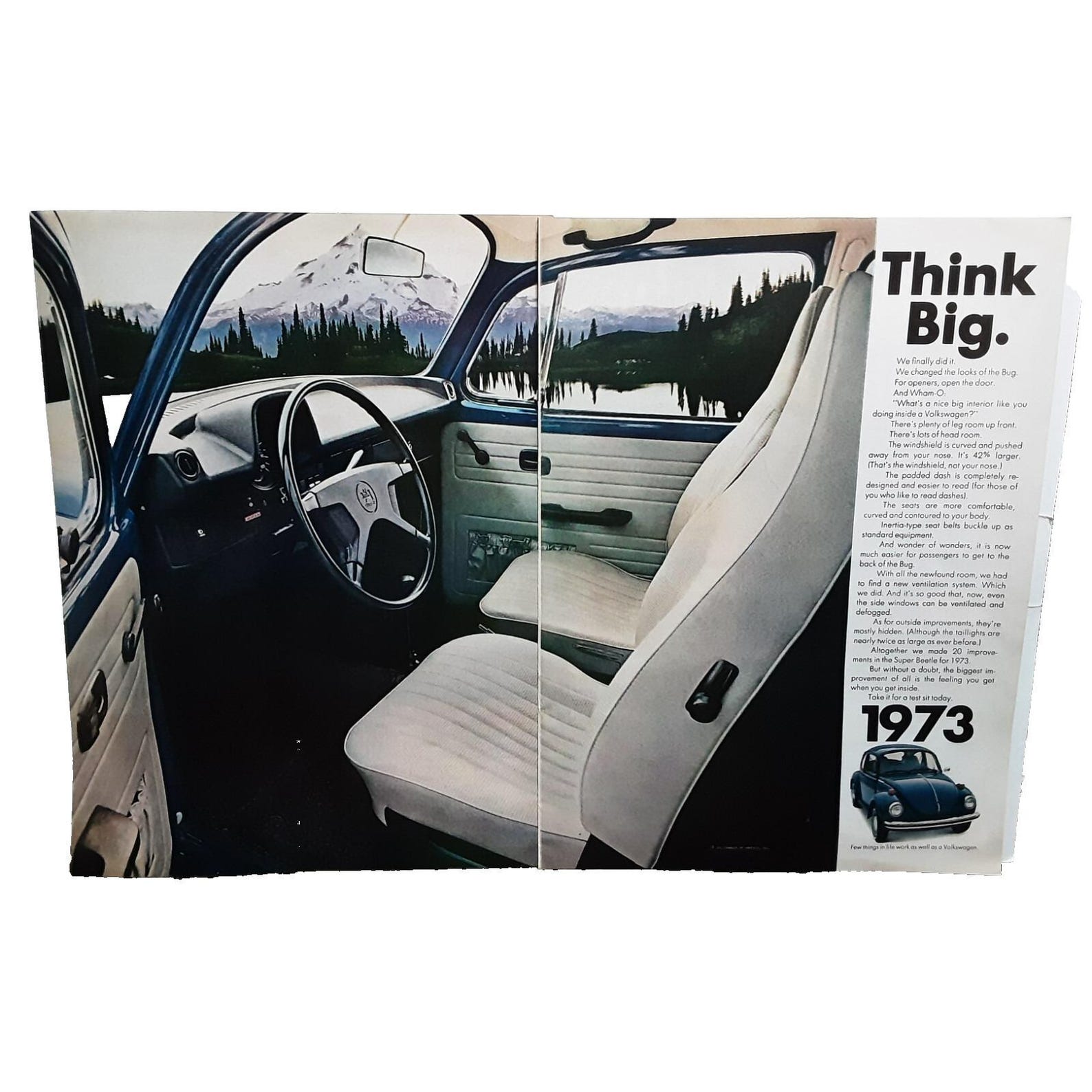 1973 Volkswagen VW Beetle Bug 2 Page Full Color Print Ad Vintage 70s - Etsy