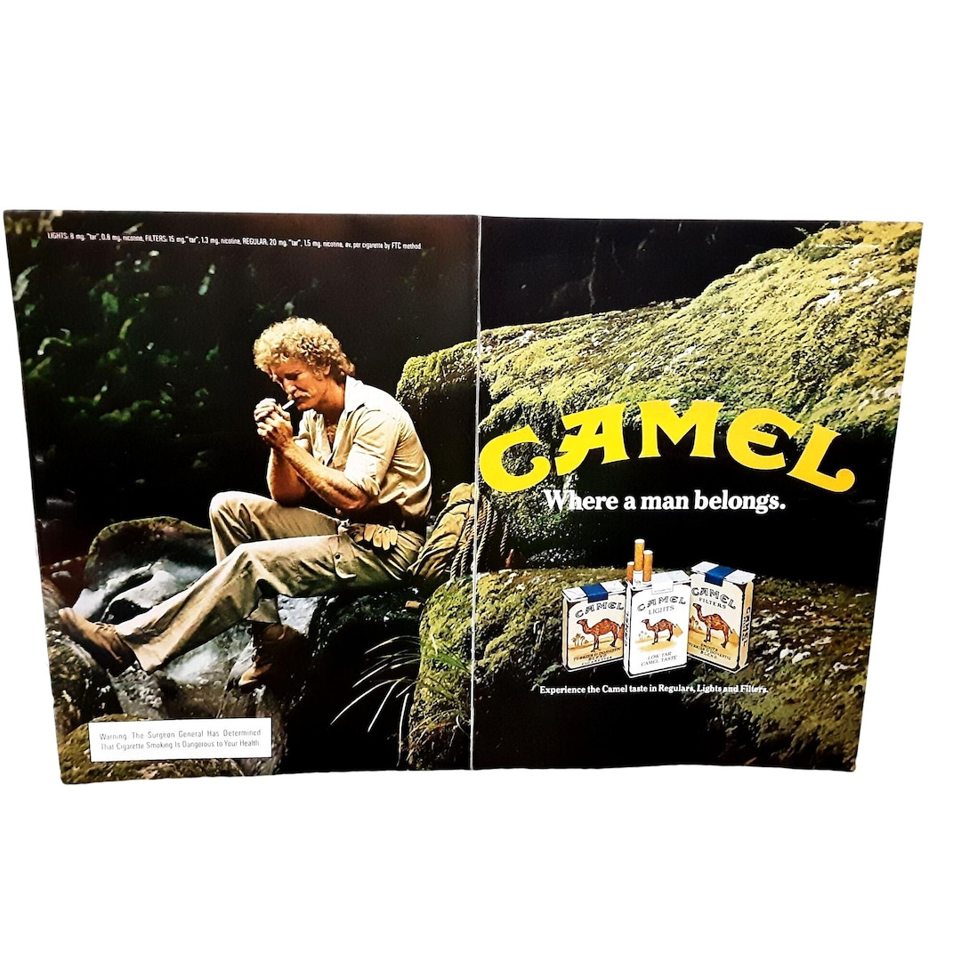 1982 Camel Cigarettes Man Sitting Smoking Original Print Ad Vintage 80s ...
