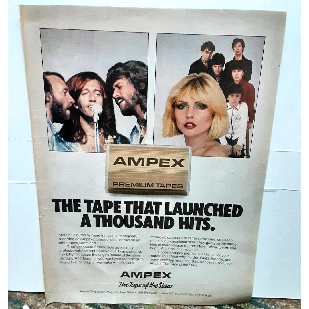 1980 Ampex Tape Blondie Debbie Harry Bee Gees Original Print Ad Vintage ...