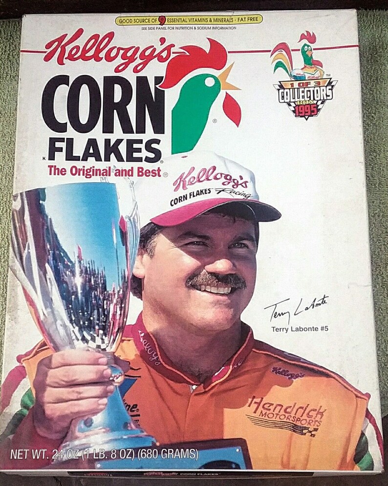 Kelloggs Corn Flakes Terry Labonte 1995 Collectors Cereal Box - Etsy