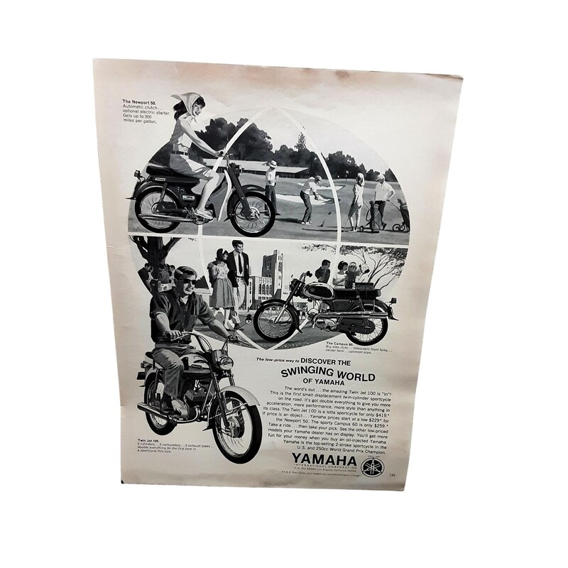 White Motorcycle Ad - Etsy
