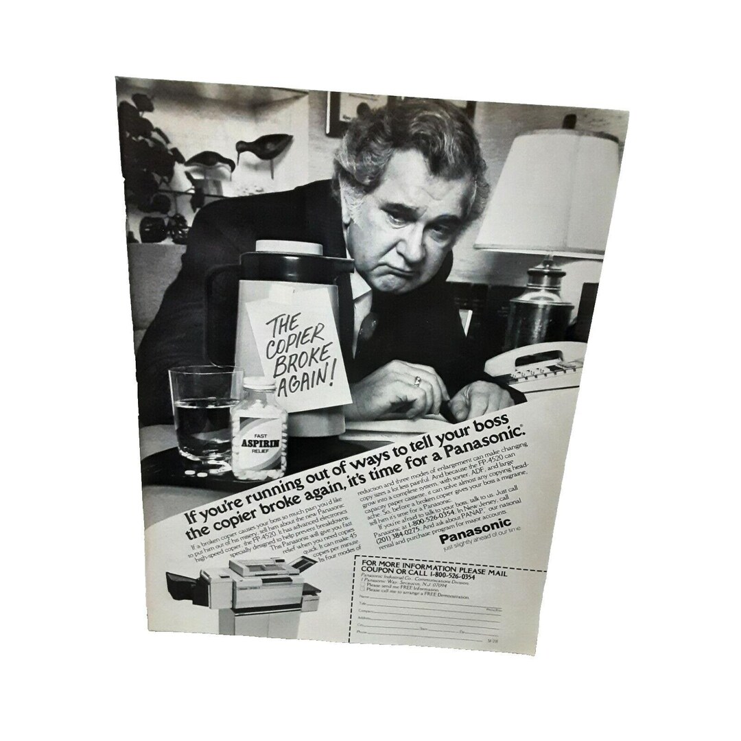1985 Panasonic Copy Machine Original Print Ad - Etsy
