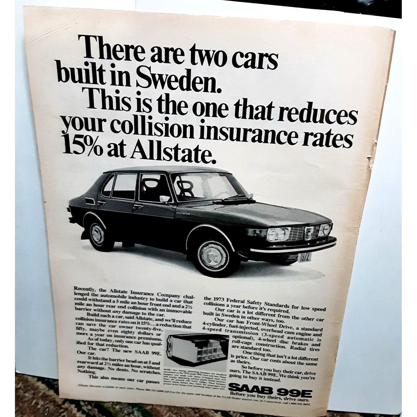 1971 1972 Saab 99E Car Original Print Ad - Etsy