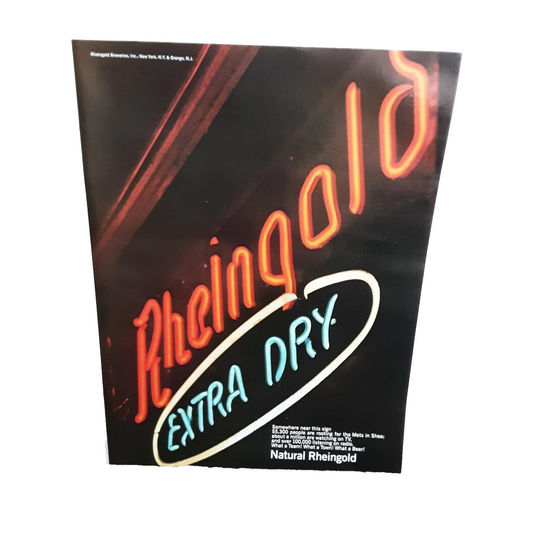 1971 Rheingold Beer Mets Shea Stadium Neon Sign Vintage Ad ...