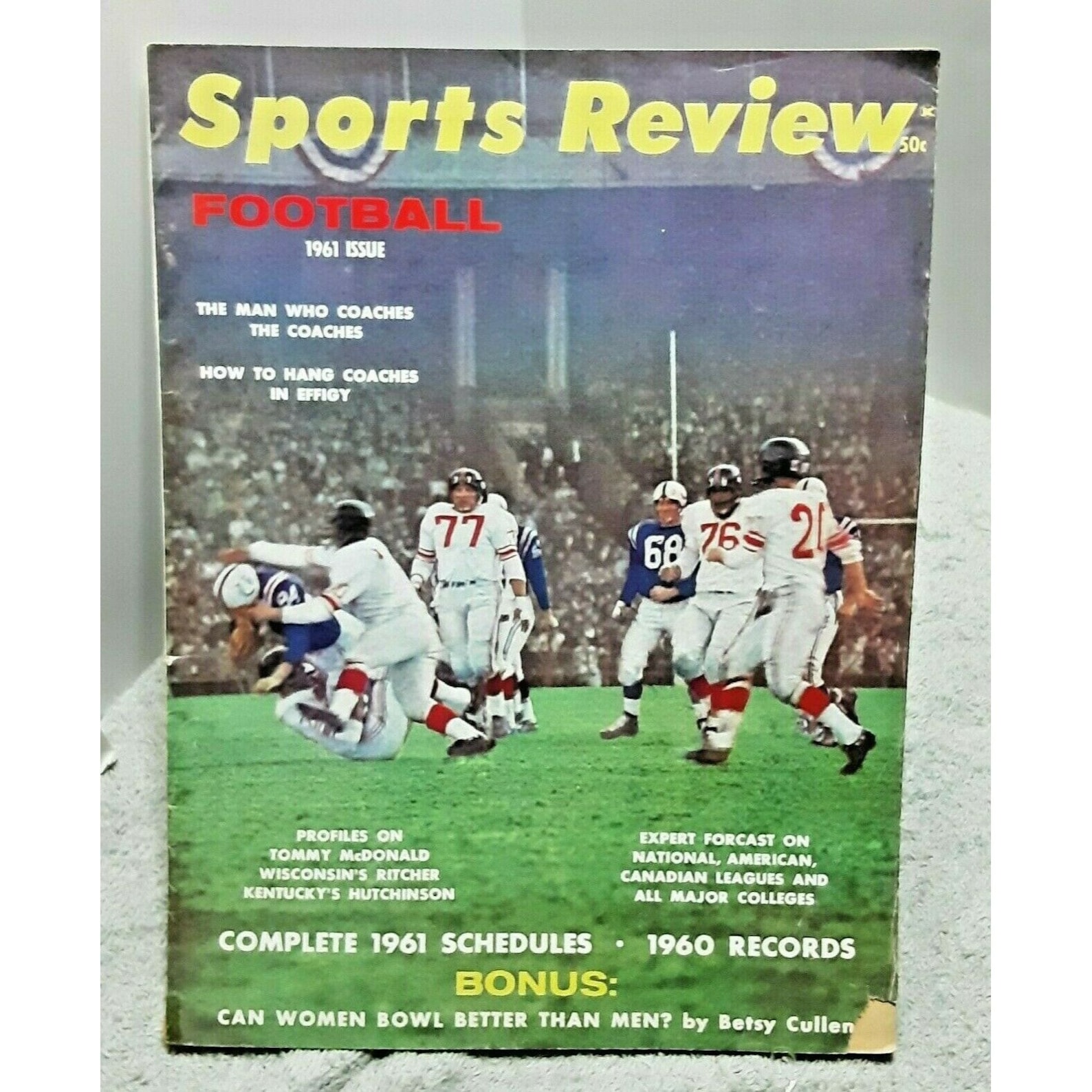 Sports Review Football 1961 Magazine Paul Bear Bryant Feature - Etsy