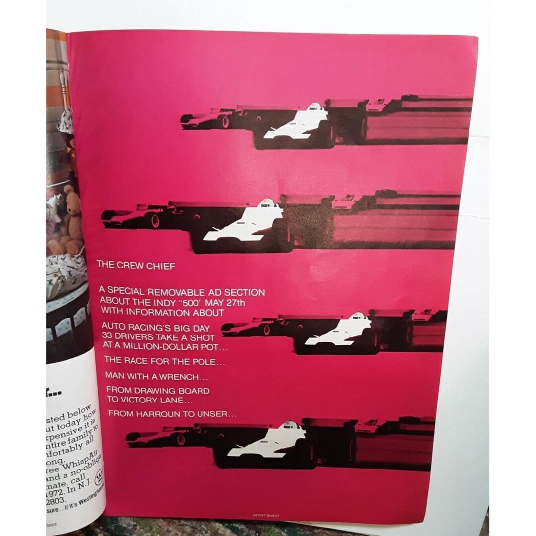 1972 the Crew Chief Info and Anecdotes on the Indy 500 Racing Ad ...