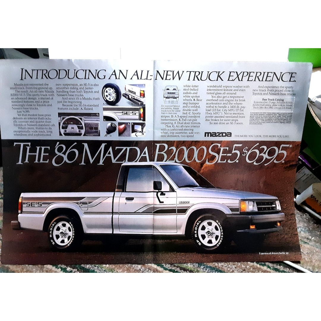 1985 1986 Mazda B2000 SE-5 Pick up Truck Original Print Ad - Etsy