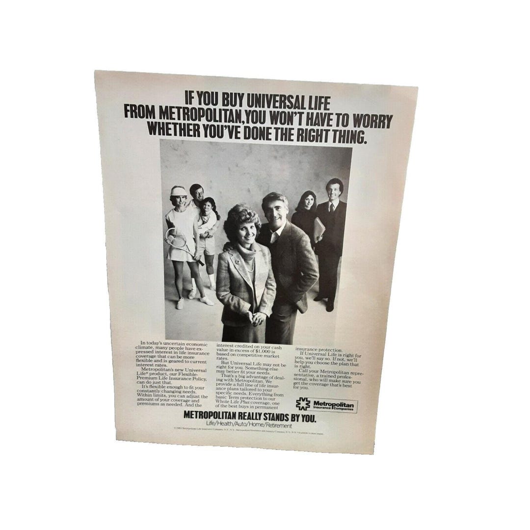 1984 Metropolitan Life Insurance Stands by You Original Print Ad ...