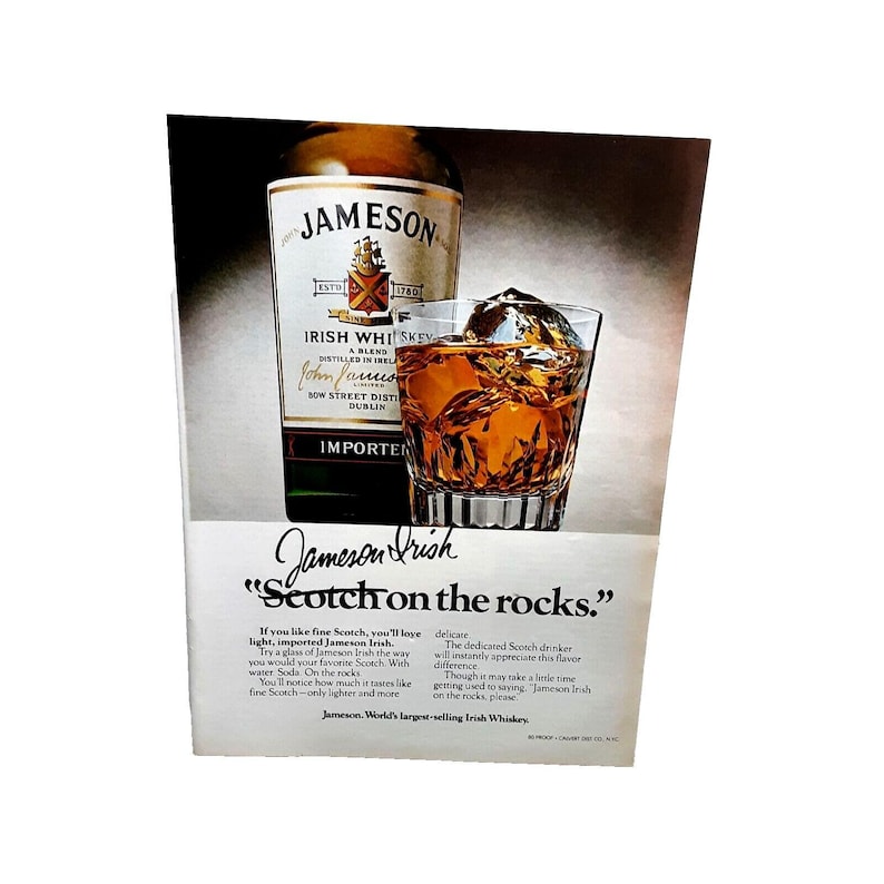 1981 Jameson Irish Whiskey on the Rocks Original Print Ad Vintage 80s ...