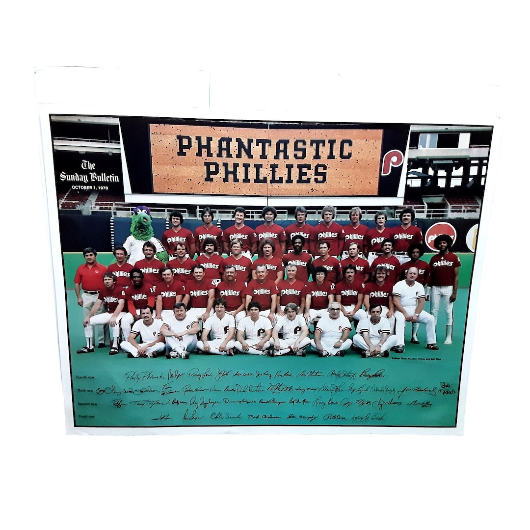 1978 Philadelphia Phillies Team Photo Sunday Bulletin Vintage Schmidt ...