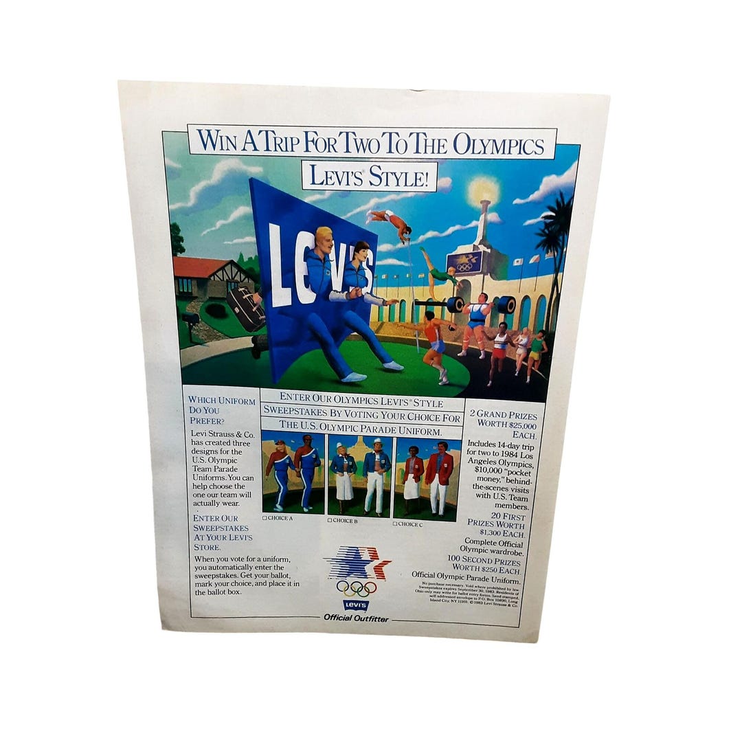 1983 1984 Levi’s Olympic Parade Uniform Print Ad Vintage LA Olympics - Etsy